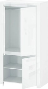 Skříň čtyřdveřová Lingo 106x202x56 cm Bílý lesk