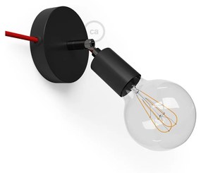 creative cables Spostaluce metallo 90°, černý nastavitelný zdroj světla s textilním kabelem a bočními otvory Barva kabelu: Jelena - RC23