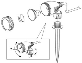 Eglo 98052 - LED RGB Venkovní lampa NEMA-C 1xGU10/5W/230V IP44