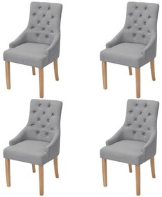 Jídelní židle 4 ks světle šedé textil 274421
