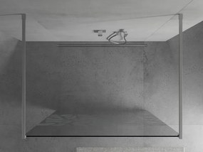 Mexen Kioto, průchozí sprchová zástěna 100 x 200 cm, 8mm sklo čiré/bílý vzor, 2x chromová stabilizační rozpěra, 800-100-002-01-85