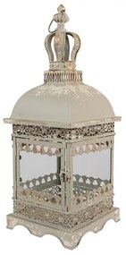 Zelenošedá dekorační zdobená lucerna Igla - 20*20*51 cm