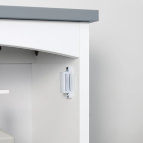 Závěsná toaleta Kleankin - Skříňka na léky s dveřmi a nastavovací policí pro koupelnu - 41 x 18,5 x 52 cm - MDF - Bílá