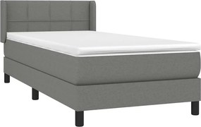 Box spring postel s matrací tmavě šedá 90x200 cm textil 3129682