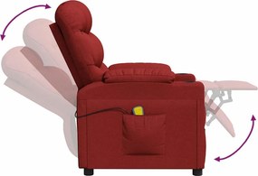 Elektrické masážní křeslo vínové textil 3143506