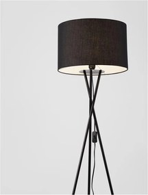 Nova Luce Stojací lampa RETRO černé stínidlo černý kov E27 1x12W