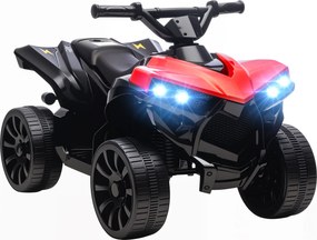 AIYAPLAY Dětská čtyřkolka elektrická 6V, dětská čtyřkolka s funkcí vpřed-zpět, hudbou, LED světlomety, červená