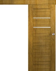 posuvné interiérové dveře na stěnu vasco doors IBIZA model 3 Průchozí rozměr: 70 x 197 cm, Orientace dveří: Levé dveře, Dekor: Dub riviera