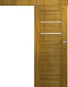 posuvné interiérové dveře na stěnu vasco doors IBIZA model 3 Průchozí rozměr: 70 x 197 cm, Orientace dveří: Levé dveře, Dekor: Ořech columbia