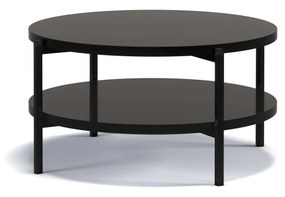 Kulatý konferenční stolek s úložným prostorem VILEM - matný černý