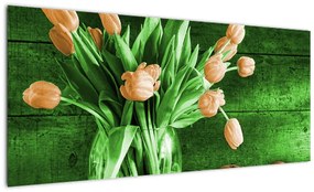 Tulipány ve váze - obraz (100x40cm)