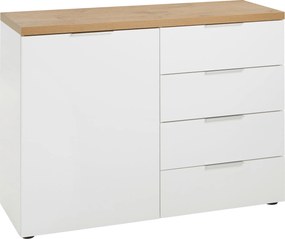 XXXLutz ŠIROKÁ KOMODA, bílá, barvy dubu, 120/89/43 cm Xora - Široké komody - 001027000407
