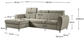 Kondela Rozkládací sedací souprava, béžová, levá, KORIO MINI