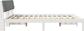 Rám postele s čelo Bílá a světle šedá 200 x 200 cm 3394342