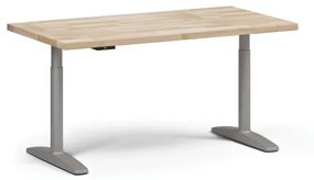 Výškově nastavitelný pracovní stůl OBOL do dílny, elektrický, 1500 x 800 x 690-1340 mm, šedá zaoblená podnož