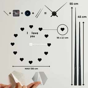 Moderní dekorativní nalepovací nástěnné 3D hodiny | SENTOP 12S014