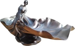 Dekorační mísa s tančící ženou – elegantní bronzovaná socha ve stylu Art Deco, Veronese AN10014A4