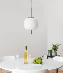 Toolight - skleněná závěsná stropní lampa APP669-1CP, zlatá, OSW-00094
