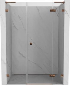 Mexen Lunar L, pravé otočné sprchové dveře 140 cm, 8mm čiré sklo, růžové zlato profil, 834SL-140-050-60-00-P