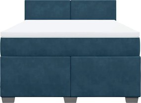 Box spring postel s matrací tmavě modrá 140x190 cm samet 3286304