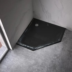 BPS-koupelny Pětiúhelníková akrylátová sprchová vanička HYD-PSV-ST07B 90x90 černá