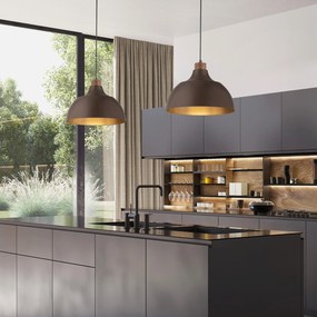 TK Lighting Hnědý závěsný lustr Cap pro žárovku E27 TK6926