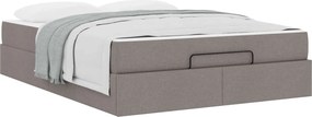 Rám postele s matrací 2 ks Taupe textil 3399498