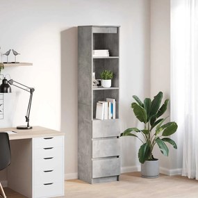 Highboard Concrete Grey 37,5x35x180 cm Dřevěná konstrukce