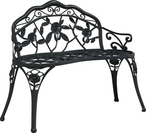 Zahradní lavice 100 cm litý hliník černá 317740