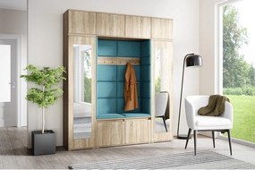 Eka Předsíňová stěna s čalouněnými panely Trinity 32 - Sonoma / Azurová 2313