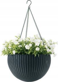 Keter Závěsný květináč Sphere antracit, pr. 35 cm