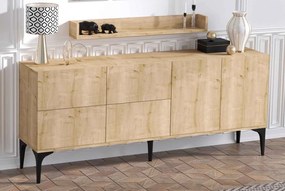 Designová komoda s policí Xarles 180 cm vzor dub