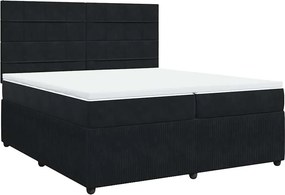 Box spring postel s matrací černá 200x200 cm samet 3292432