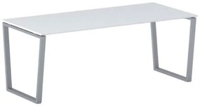 Kancelářský stůl PRIMO IMPRESS, šedostříbrná podnož, 2000 x 900 mm, bílá