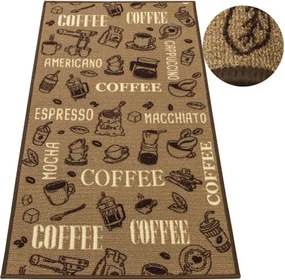 Protiskluzový koberec / běhoun Coffee 04 hnědý / béžový
