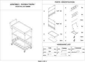 Pojízdný servírovací vozík Mauro Ferretti Manhattan