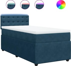Box spring postel s matrací modrá 90 x 190 cm samet 3289918