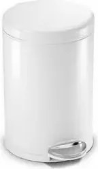 Simplehuman Pedálový odpadkový koš  – 4.5 l / kulatý / bílý