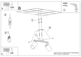 Bodové svítidlo Lemmi, 2x bílé kovové stínítko, (možnost polohování)