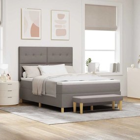 Postel s boxspringem s čelo Taupe 140 x 200 cm textil 3344307