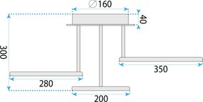 Toolight Rea, Stropní svítidlo G122-3C GOLD LED, OSW-02614