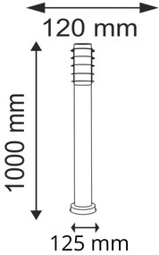 Venkovní lampa SERENA 1xE27/10W/230V IP44 100 cm antracit