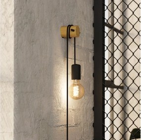 Eglo 43898 - Nástěnná lampa BUDDON 1xE27/13W/230V černá/béžová