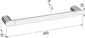 Sapho, FLORI držák ručníků 400x70mm, chrom, RF010