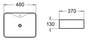 Keramické umyvadlo na desku MEXEN EVA 49x38 cm bílé