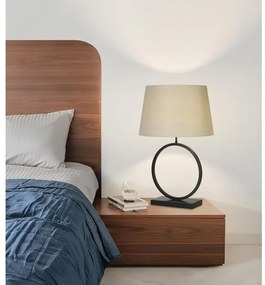 Searchlight EU93101NA Velká stolní lampa ELEGANT černá &amp; stínidlo NATURAL