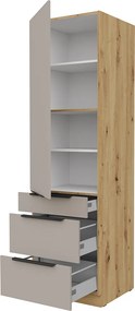 ARIA li | vysoká skříňka 60 DKS-210 3S1F potravinová | UNI DVÍŘKA | 60 cm | PREMIUM BOX | artisan/béžová