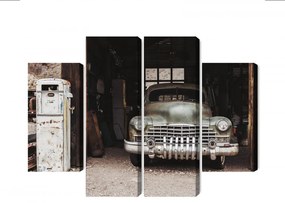 Vícedílný obraz Staré Auto Ve Stylu Vintage Nedostatek Nedostatek Přírodní plátno 120x90