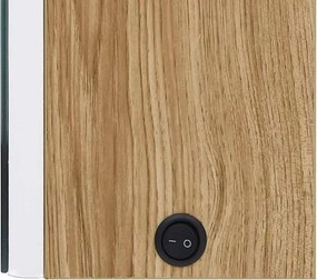 LED koupelnová skříňka se zrcadlem bílá a dub 80 x 12 x 68 cm 326516