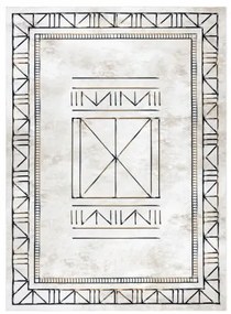 koberec ANTIKA 125 tek, moderní rám, řecký omyvatelný béžový / šedá velikost 160x220 cm | krásné koberce cz